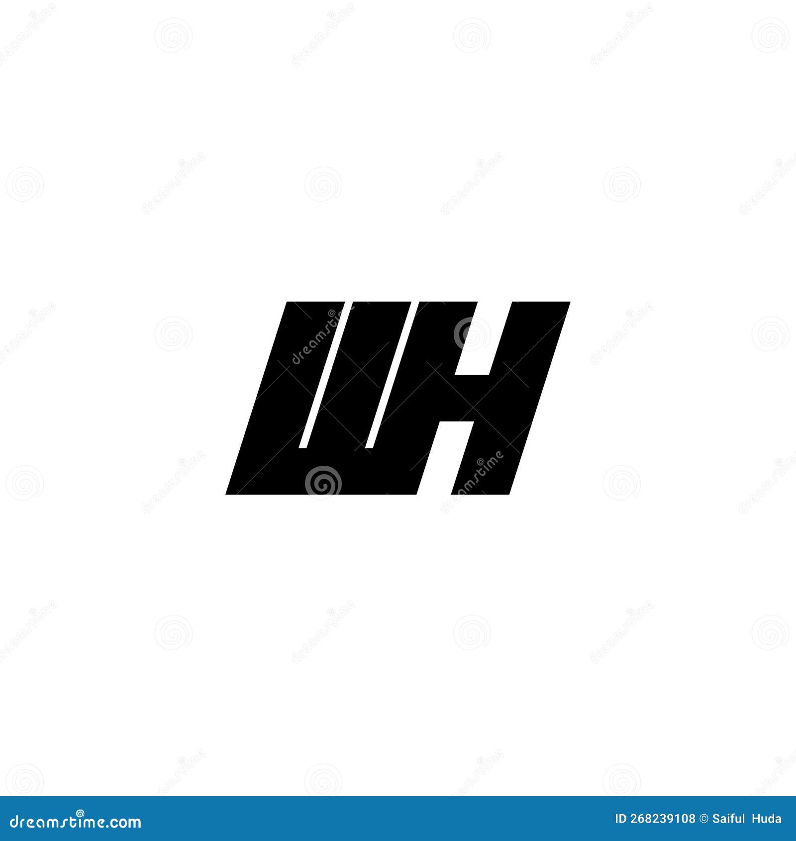 Letter WH Simple Monogram Logo Icon Design. Stock Vector - Illustration ...