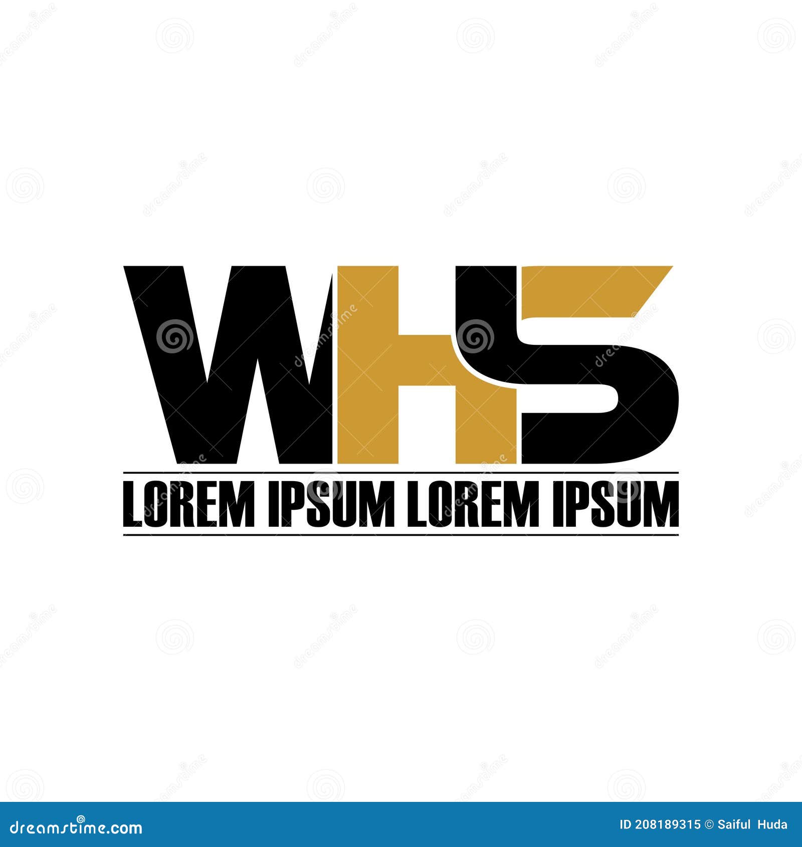 Letter WHS Simple Monogram Logo Icon Design. Stock Vector ...