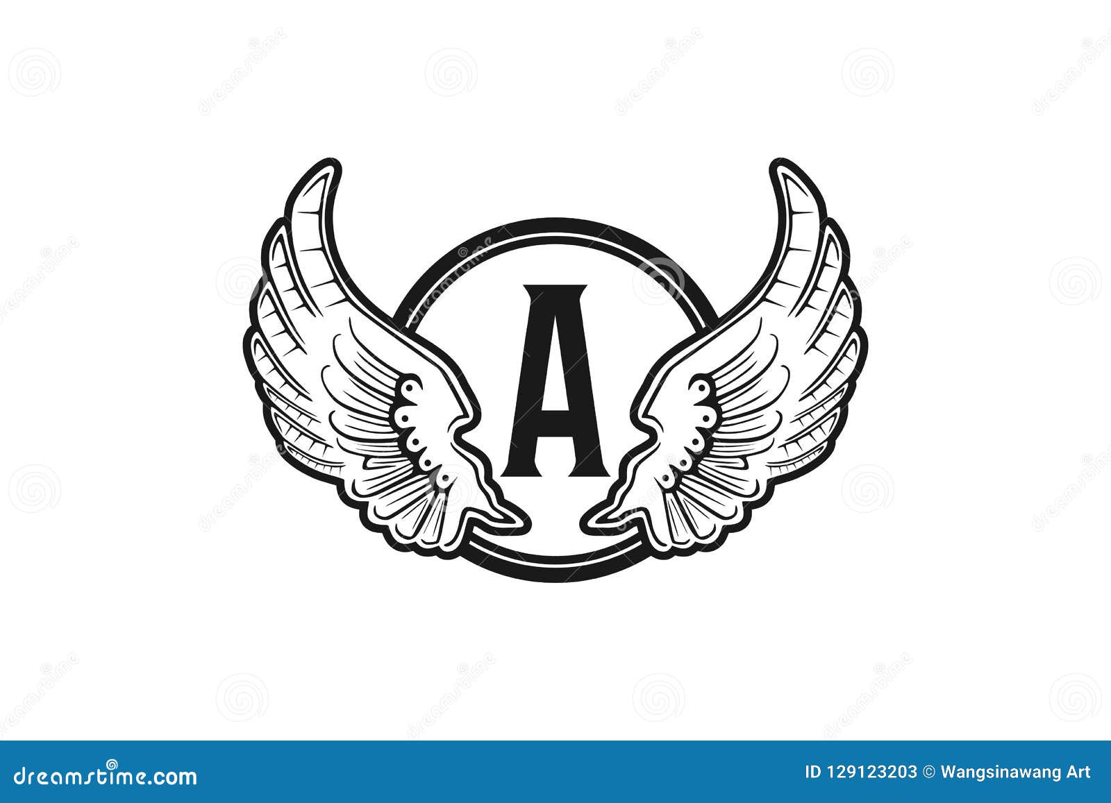 Letter a and Wing Emblem Logo. Stock Illustration - Illustration of ...
