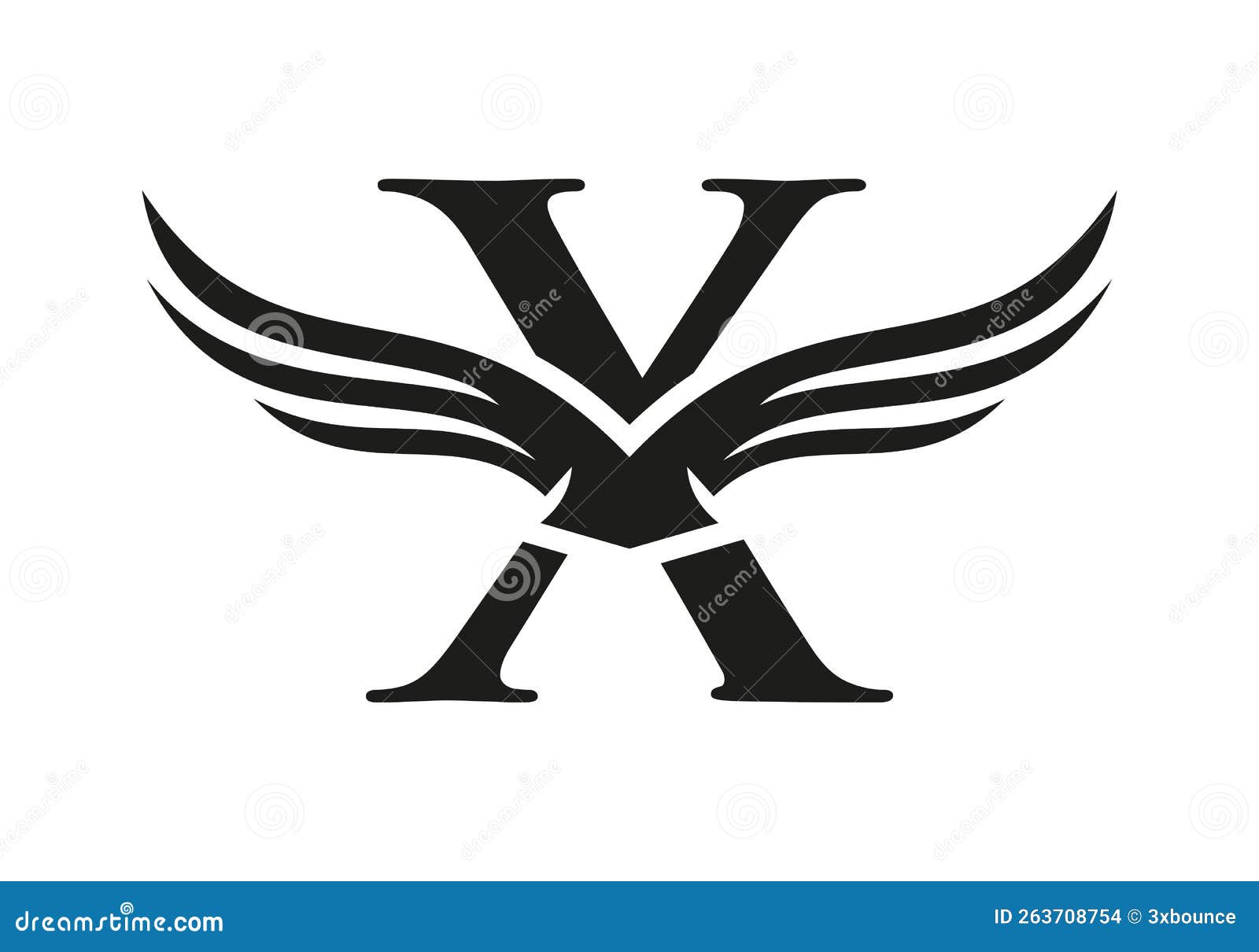 Letter X Wing Logo Design. Initial Flying Wing X Letter Logo. Letter X ...