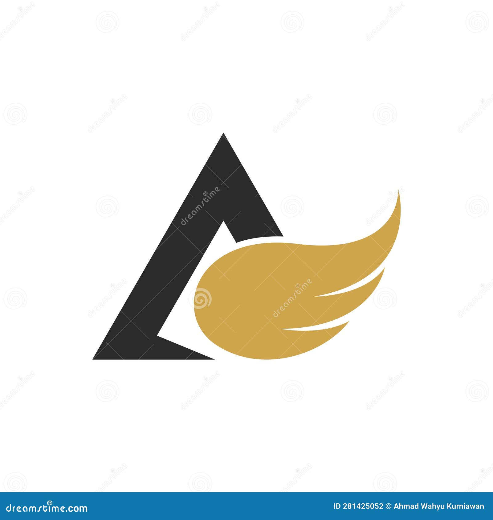 A letter with Wing stock vector. Illustration of logotype - 281425052