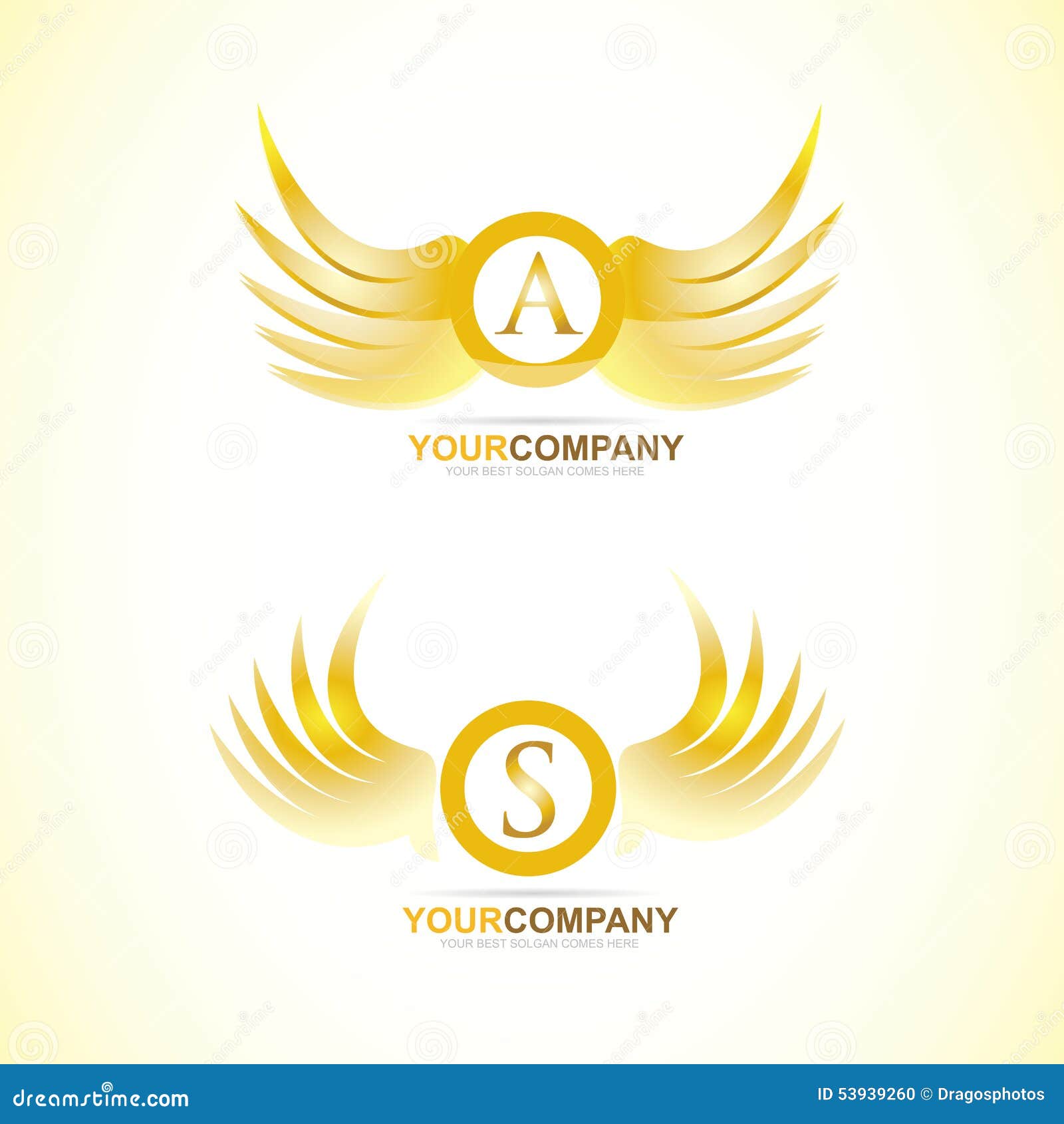 Letter Wings Gold Golden Logo Stock Vector - Illustration of wings ...