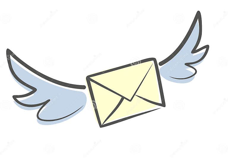 Letter with wings. stock vector. Illustration of wingspan - 81041507