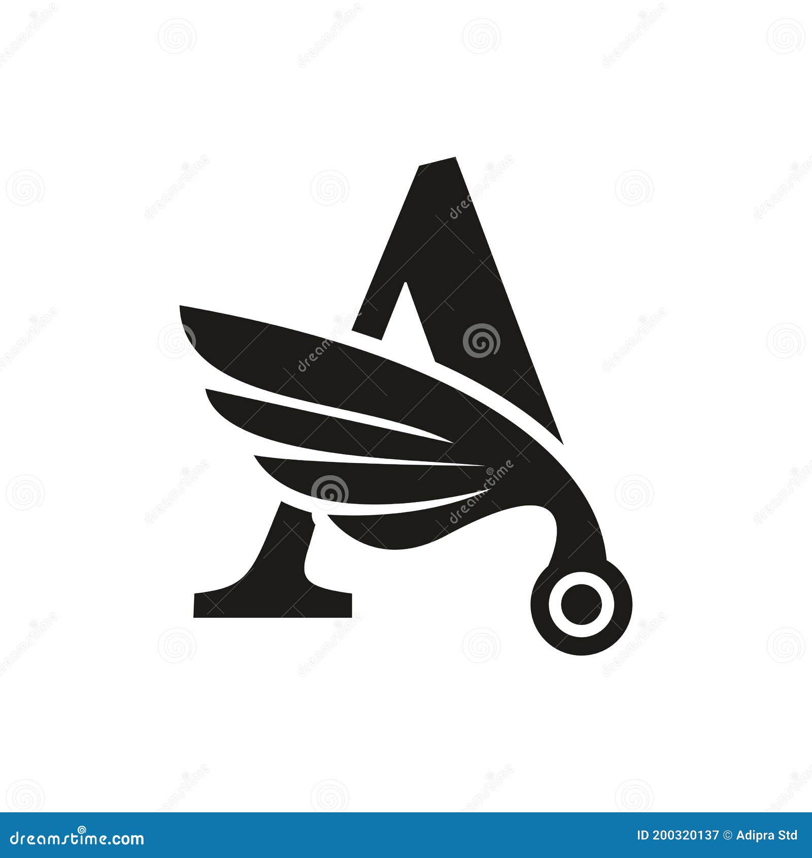 Letter a with Wings Vector Logo Template Stock Vector - Illustration of ...
