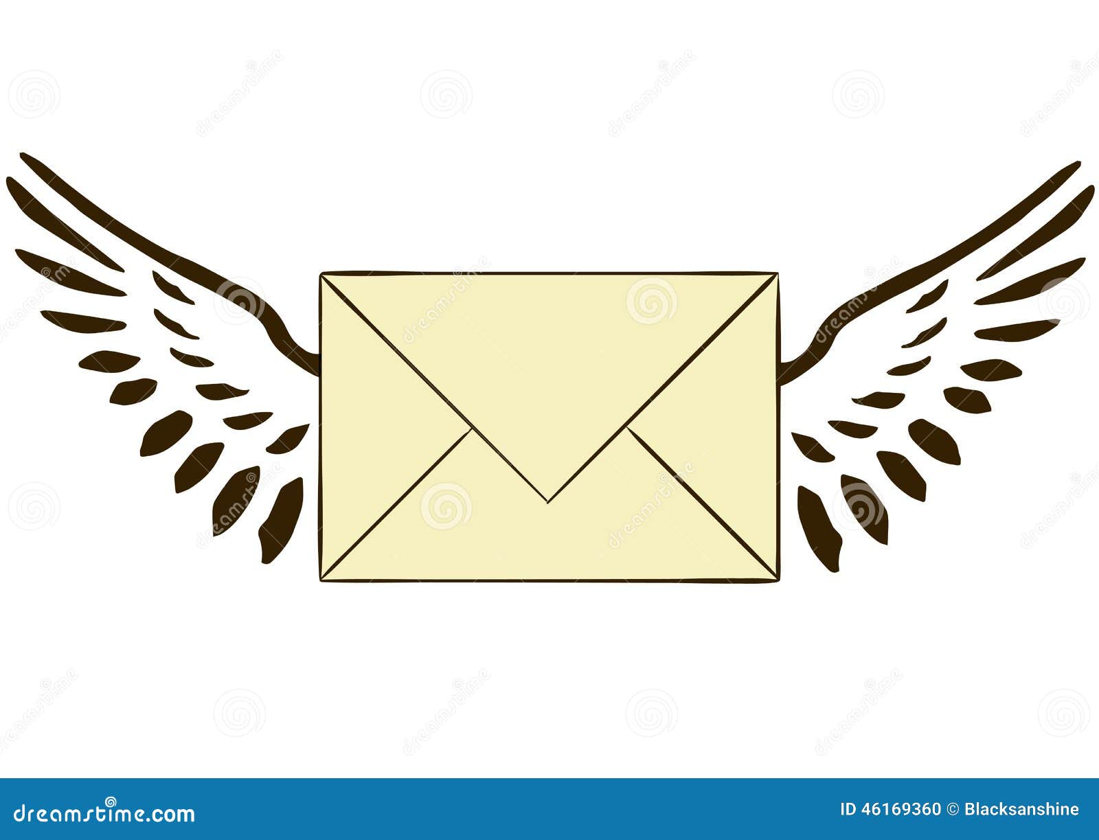 The letter with wings stock vector. Illustration of isolated - 46169360