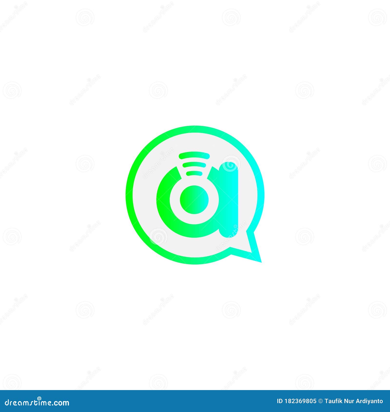 Letter a Wireless Internet in the Chat Bubble Logo Stock Vector ...