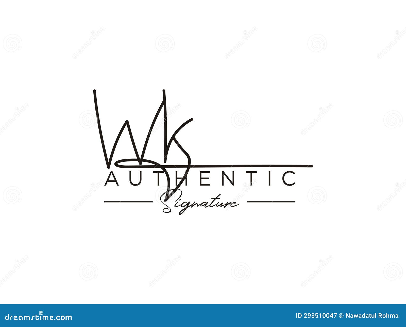 Letter WK Signature Logo Template Vector Stock Illustration ...