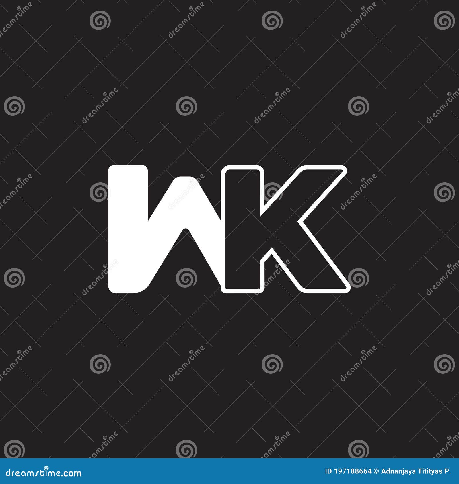 Letter Wk Simple Linked Geometric Logo Vector Stock Vector ...