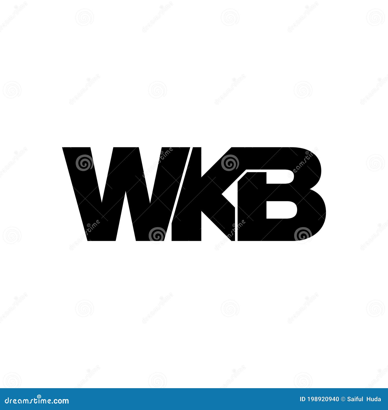 Letter WKB Simple Monogram Logo Icon Design. Stock Vector ...