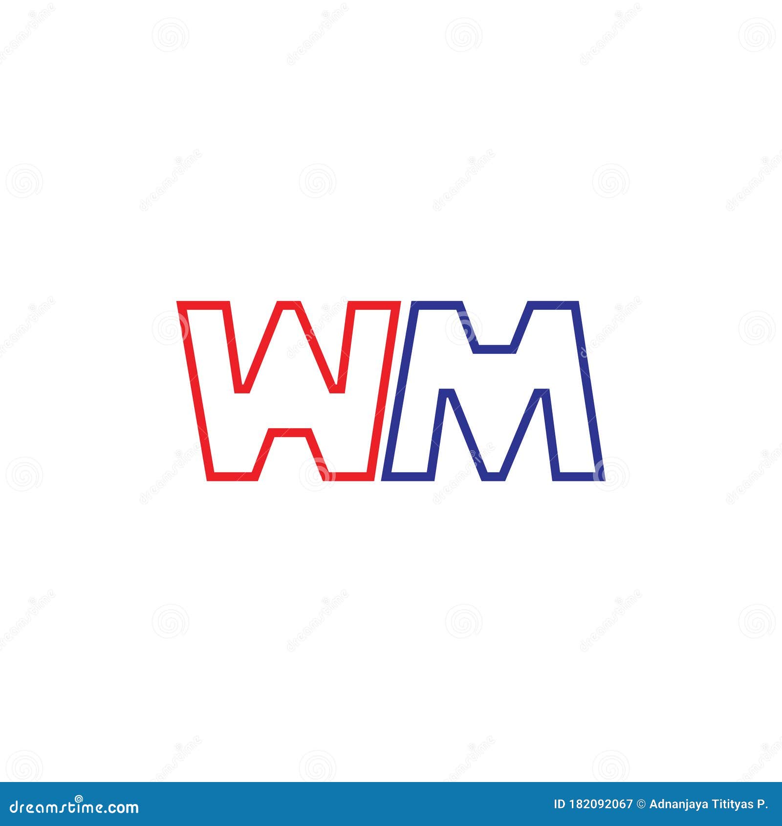 Letter Wm Simple Lines Art Geometric Logo Stock Vector - Illustration ...