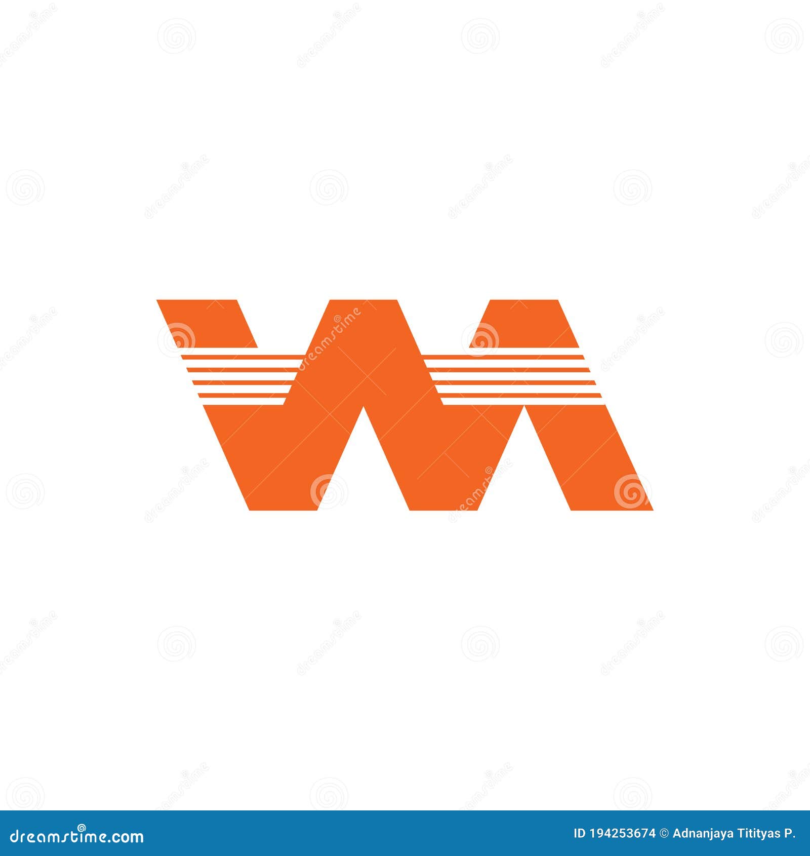 Letter Wm Stripes Geometric Logo Vector Stock Vector - Illustration of ...