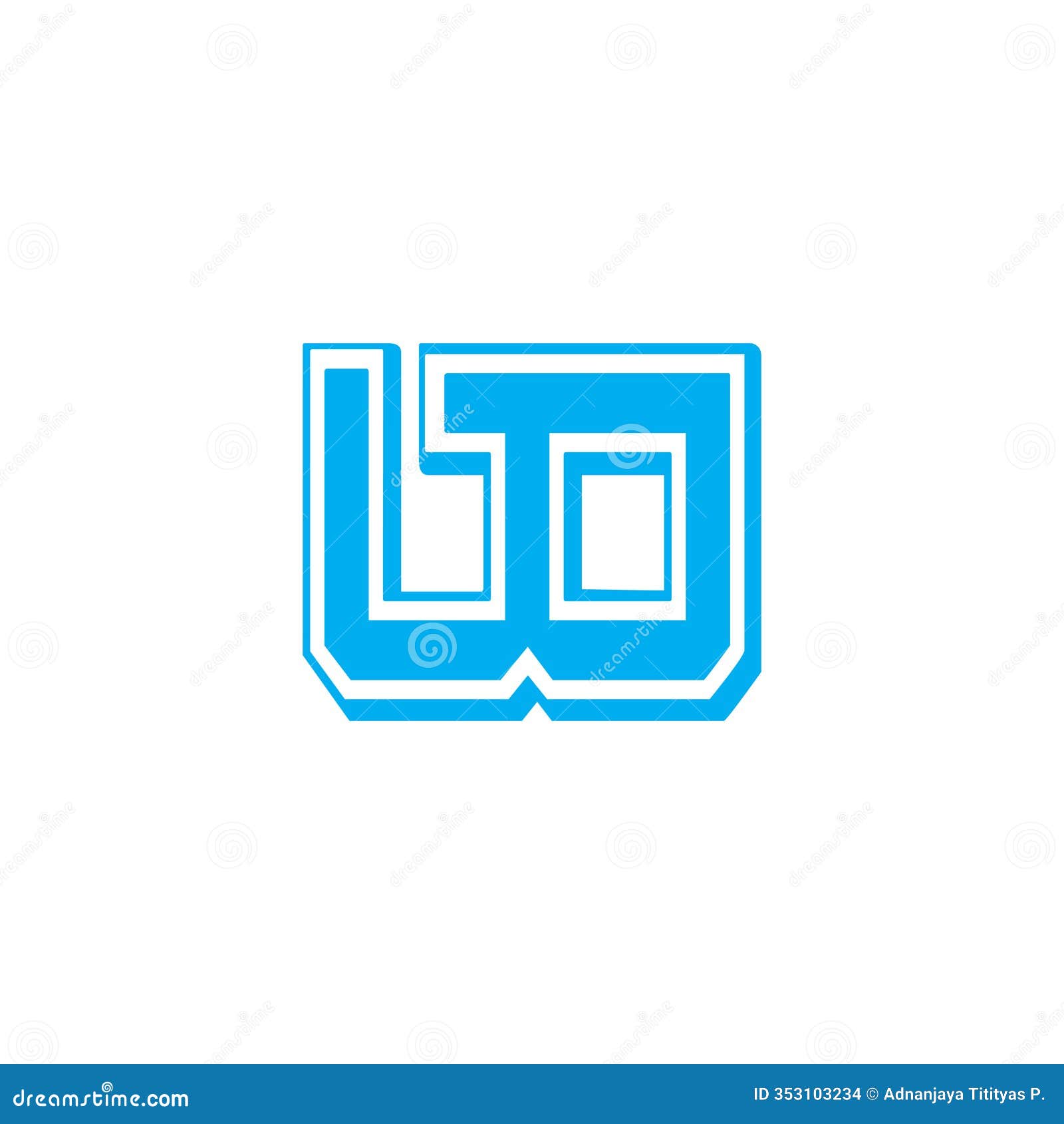 Letter Wo Linked Blue Water Fresh Symbol Logo Vector | CartoonDealer ...