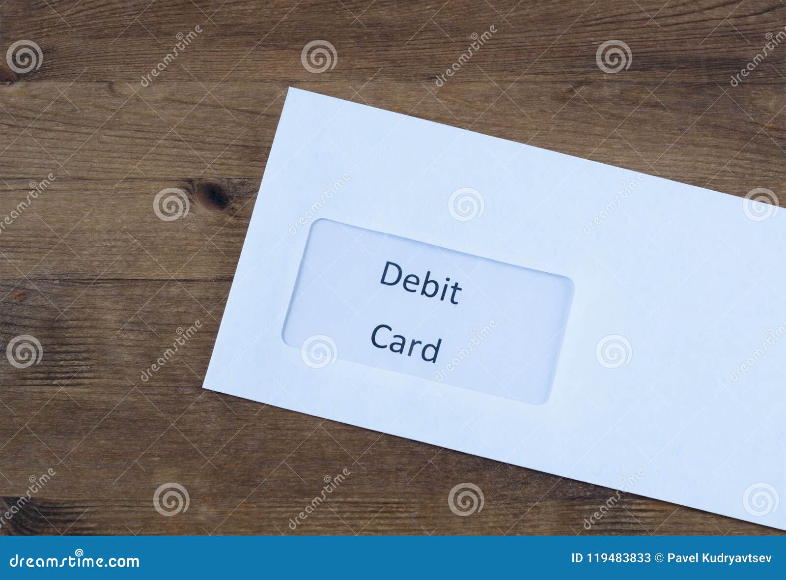 Paper Envelope With Debit Card Inside Stock Image - Image of accounting ...