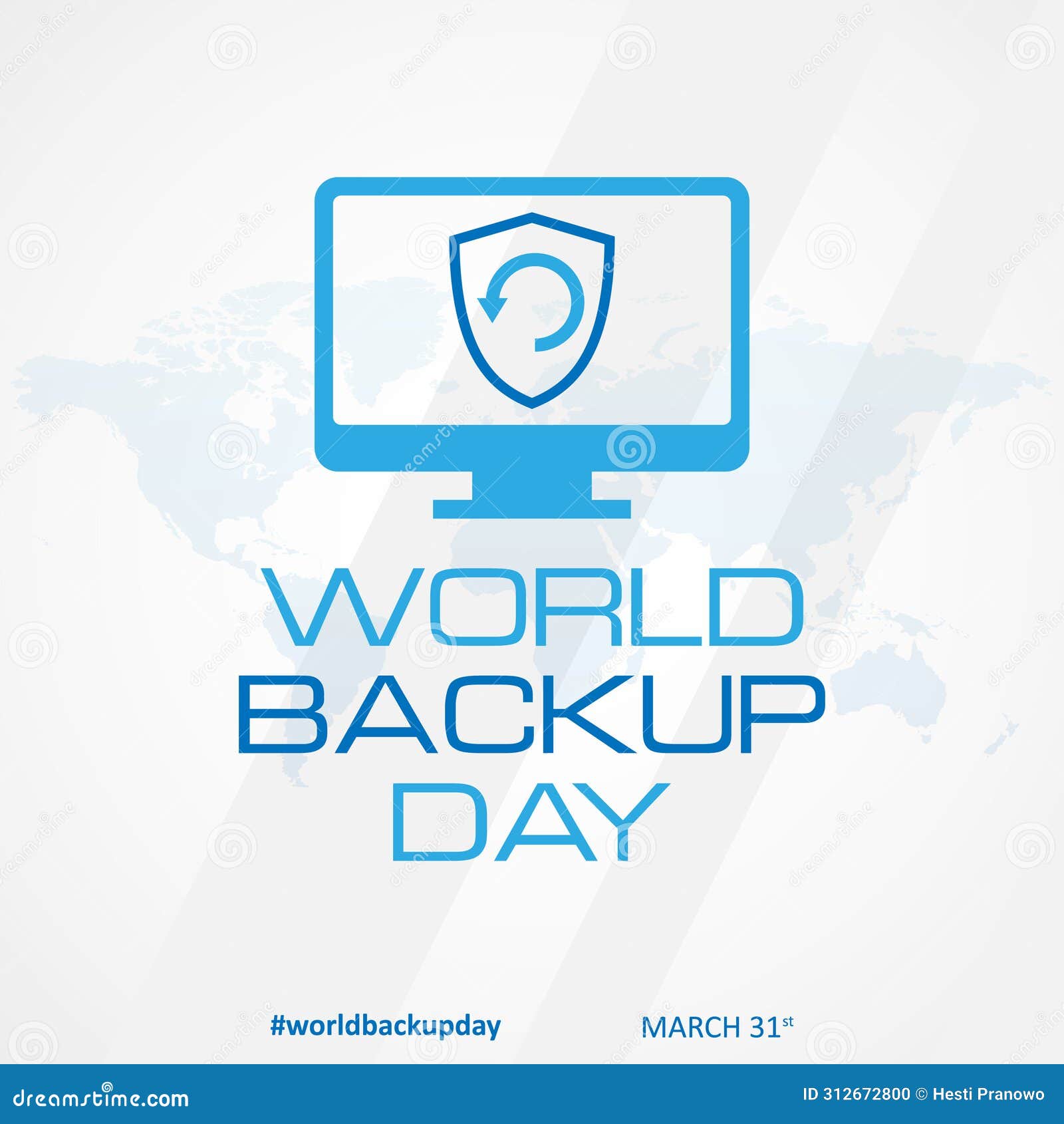 Letter World Backup Day Element Template Design Background Stock Vector ...