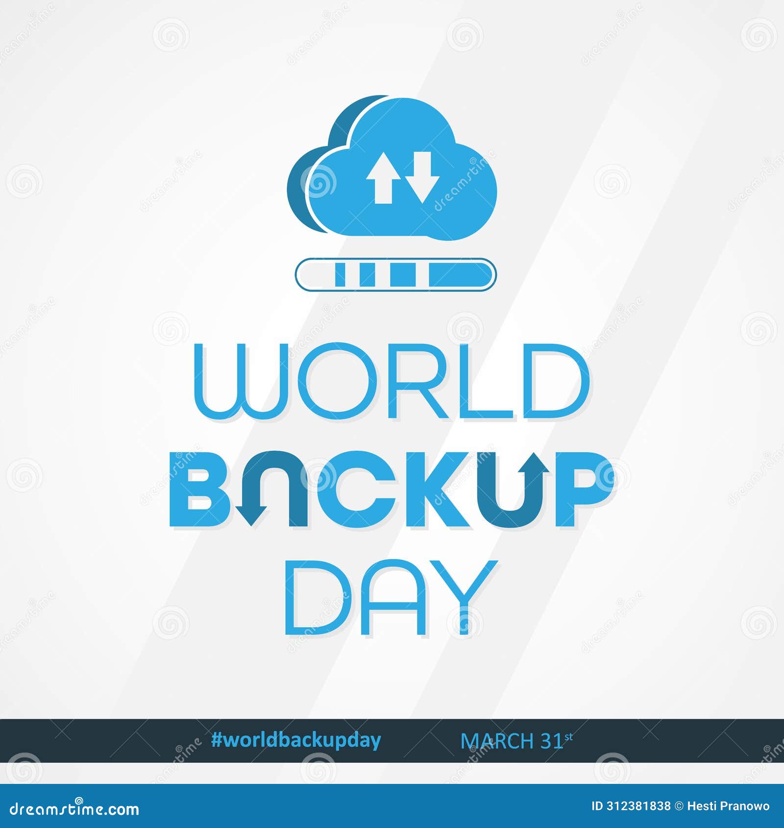Letter World Backup Day Element Template Design March 31st Stock Vector ...