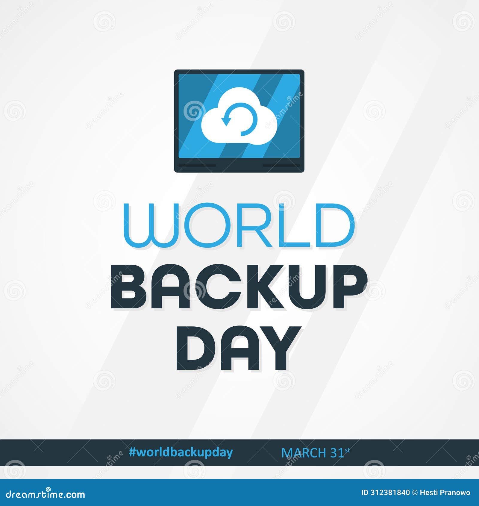 Letter World Backup Day Element Template Design March 31st Stock Vector - Illustration of poster ...