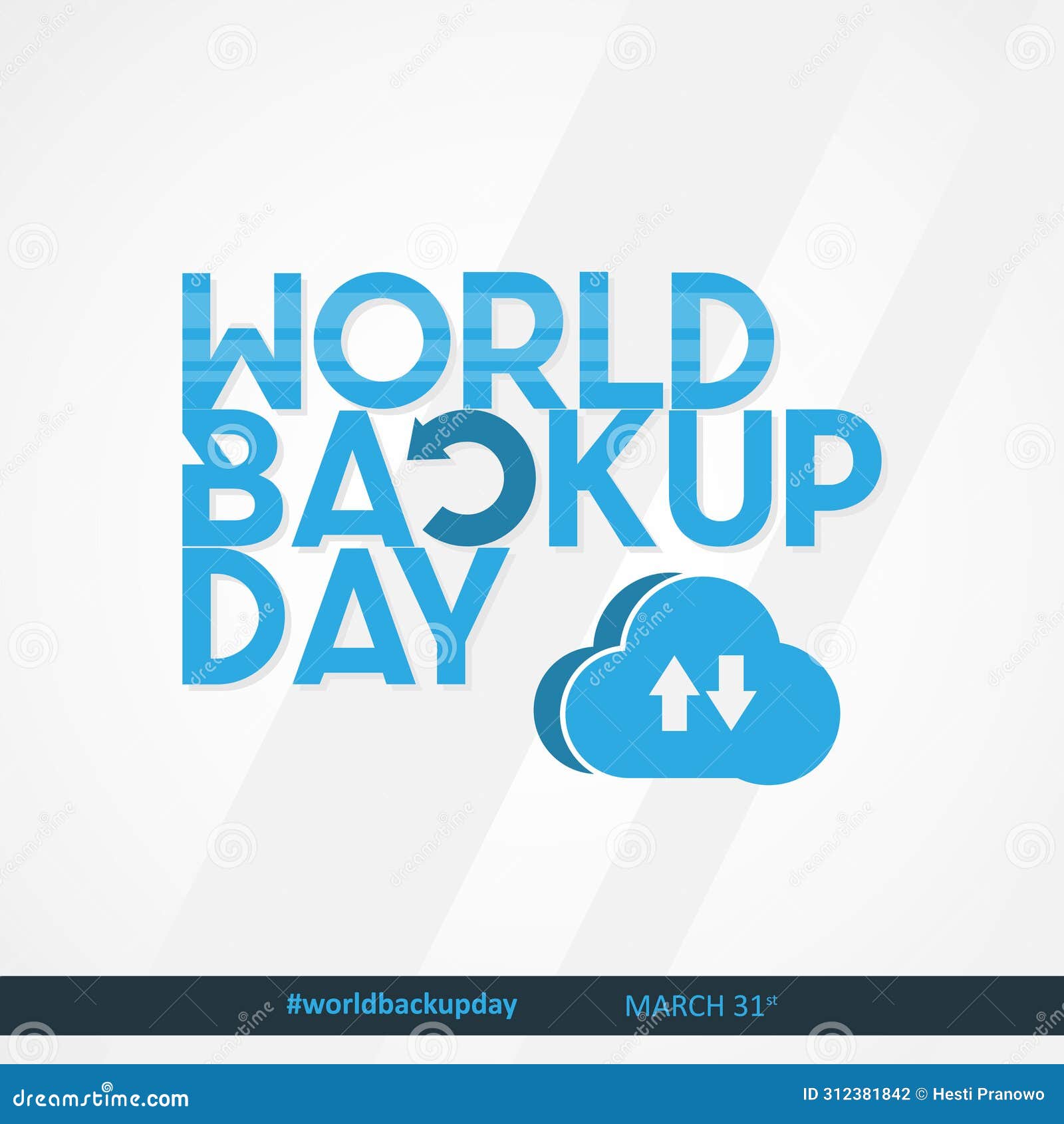 Letter World Backup Day Element Template Design March 31st Stock Vector ...