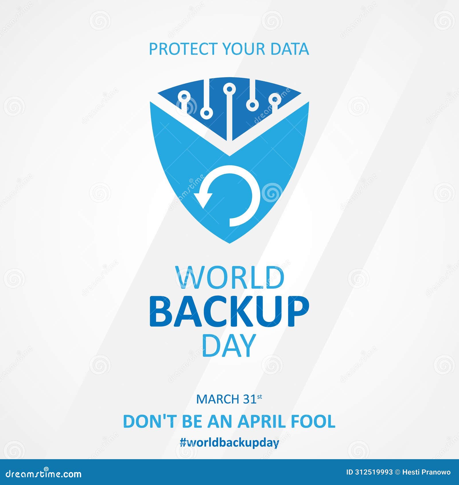 Letter World Backup Day Element Template Design Stock Vector ...