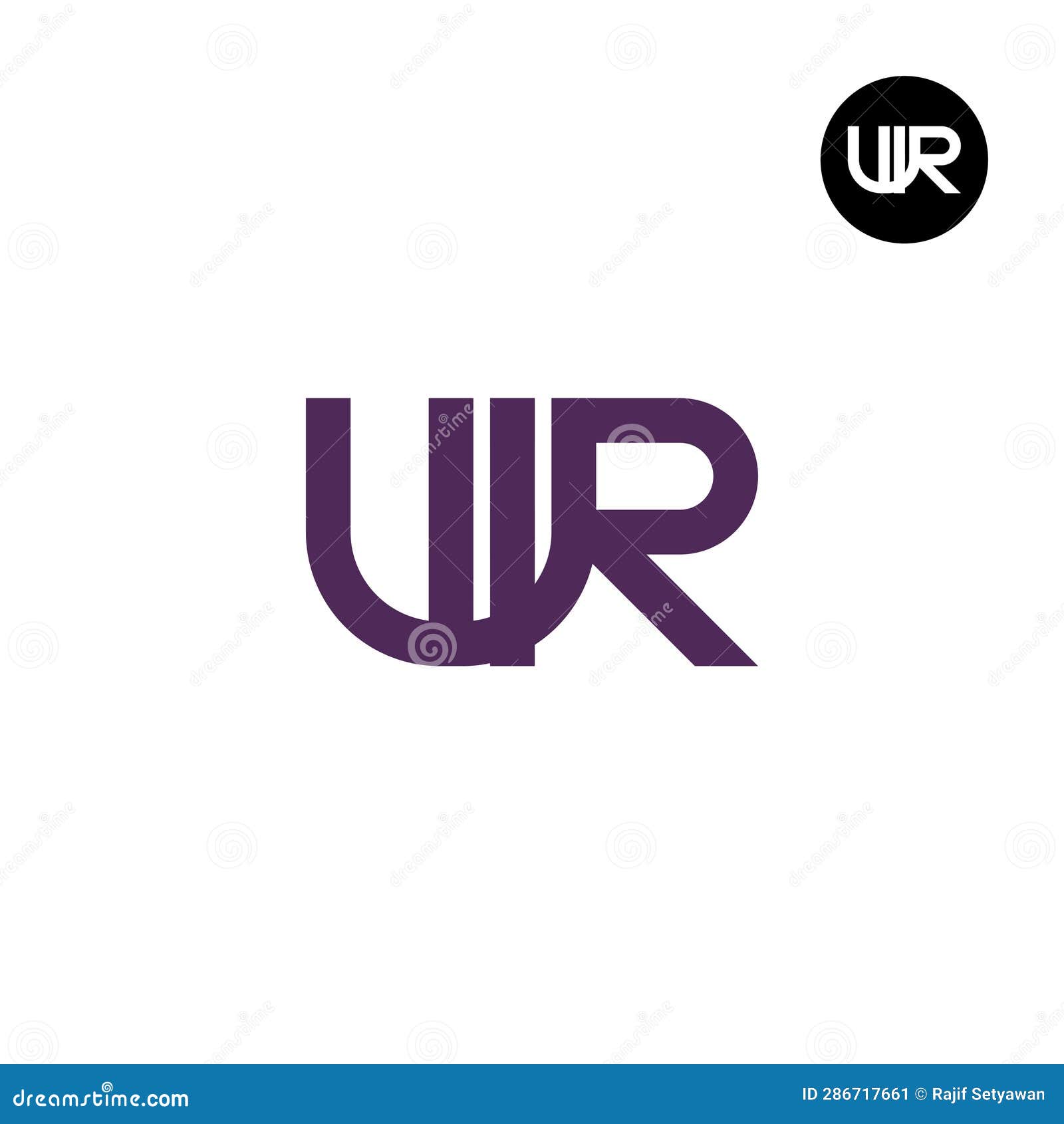 Letter WR Monogram Logo Design Stock Illustration - Illustration of ...