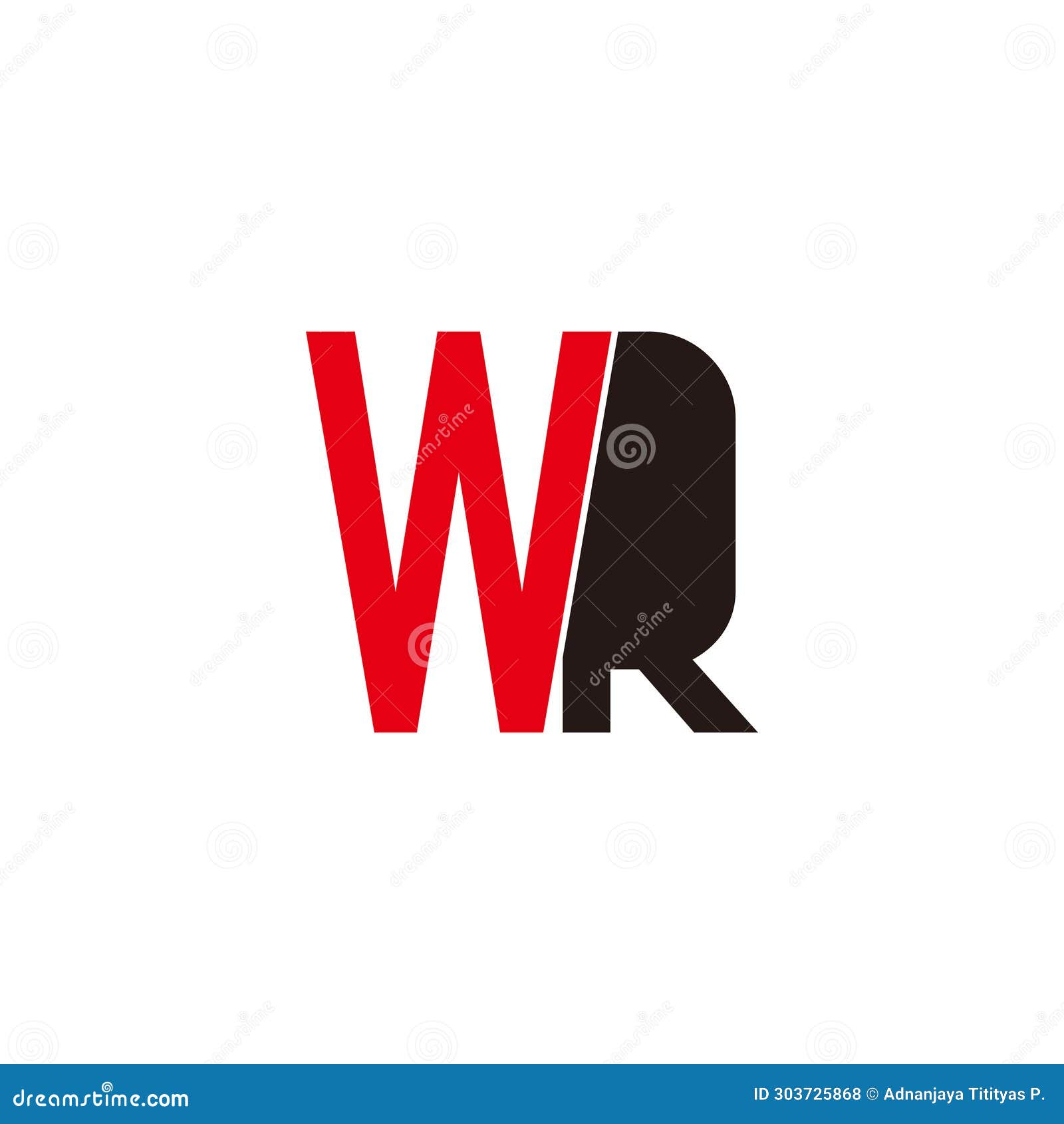 Letter Wr Shadow Silhouette Simple Logo Vector Stock Vector ...