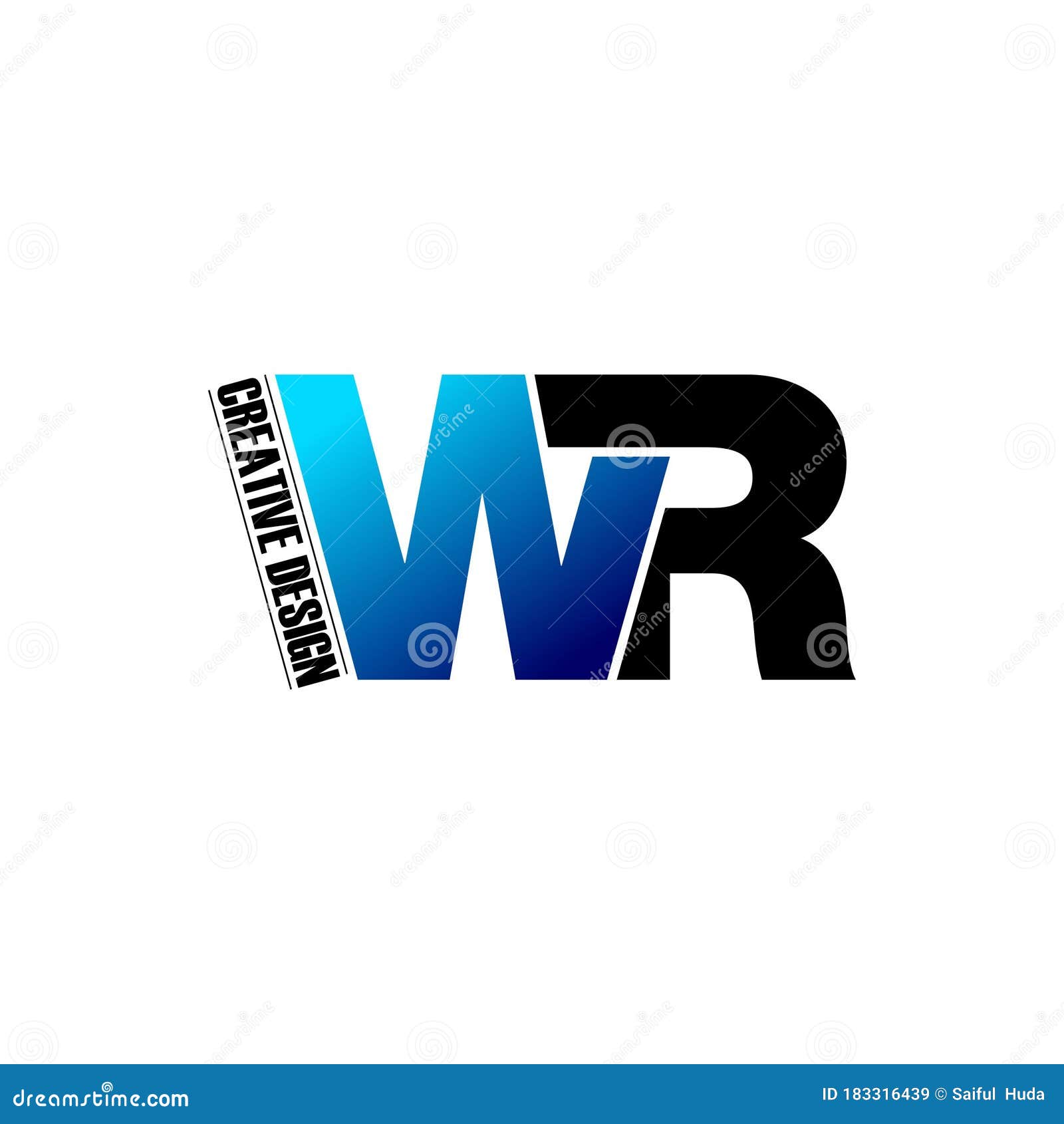Letter WR Simple Logo Design Vector. Stock Vector - Illustration of ...