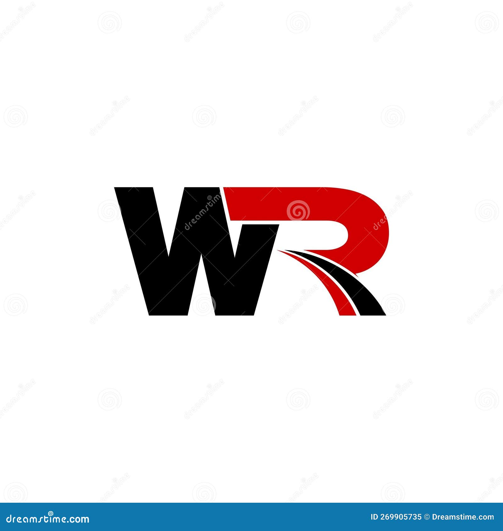 Letter WR Simple Logo Design Vector Stock Vector - Illustration of ...