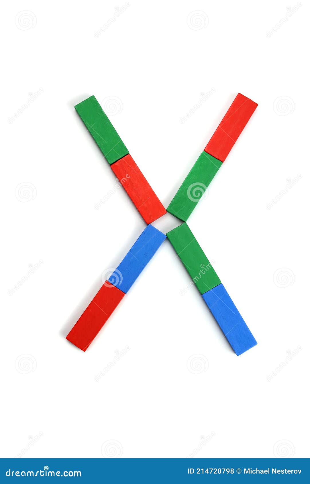 Letter X Written with Colored Wooden Blocks Isolated on White Stock ...