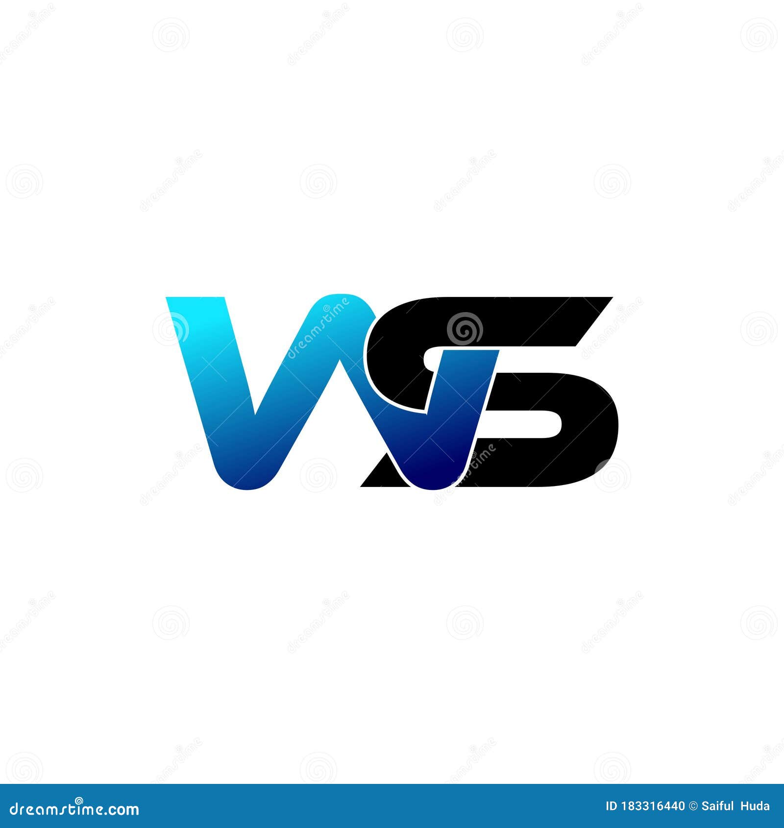 Letter WS Simple Logo Design Vector. Stock Vector - Illustration of ...