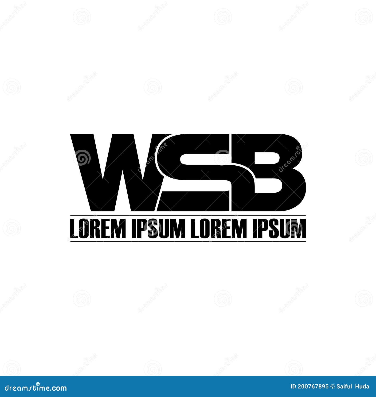 Letter WSB Simple Monogram Logo Icon Design. Stock Vector ...