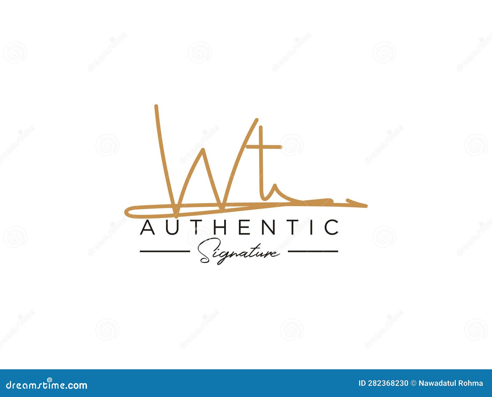 Letter WT Signature Logo Template Vector Stock Vector - Illustration of ...