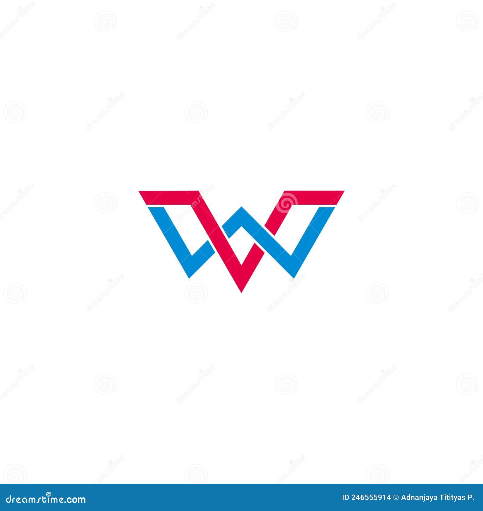 Letter Wv Linked Colorful Overlap Geometric Logo Vector Stock Vector ...