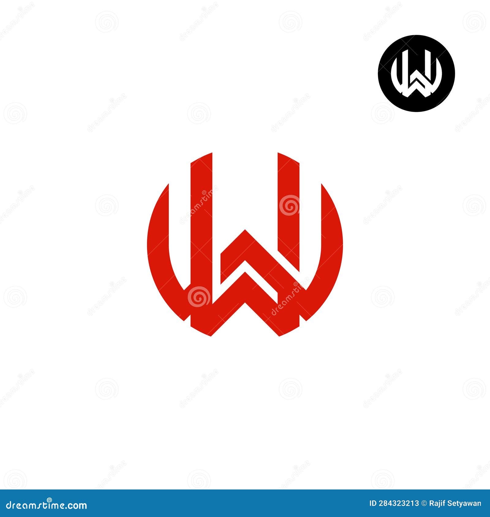 Letter WW Circle Bold Logo Design Cartoon Vector | CartoonDealer.com ...