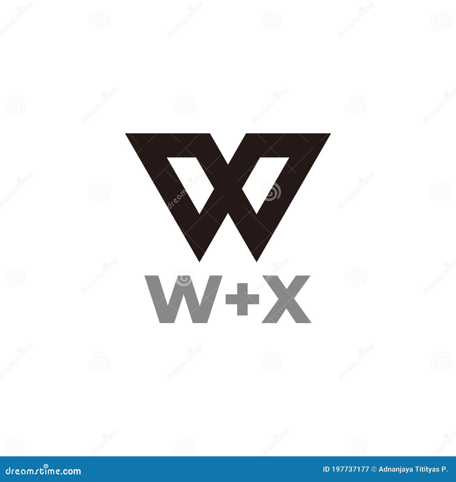 Letter Wx Simple Linked Geometric Line Symbol Vector Stock Vector ...