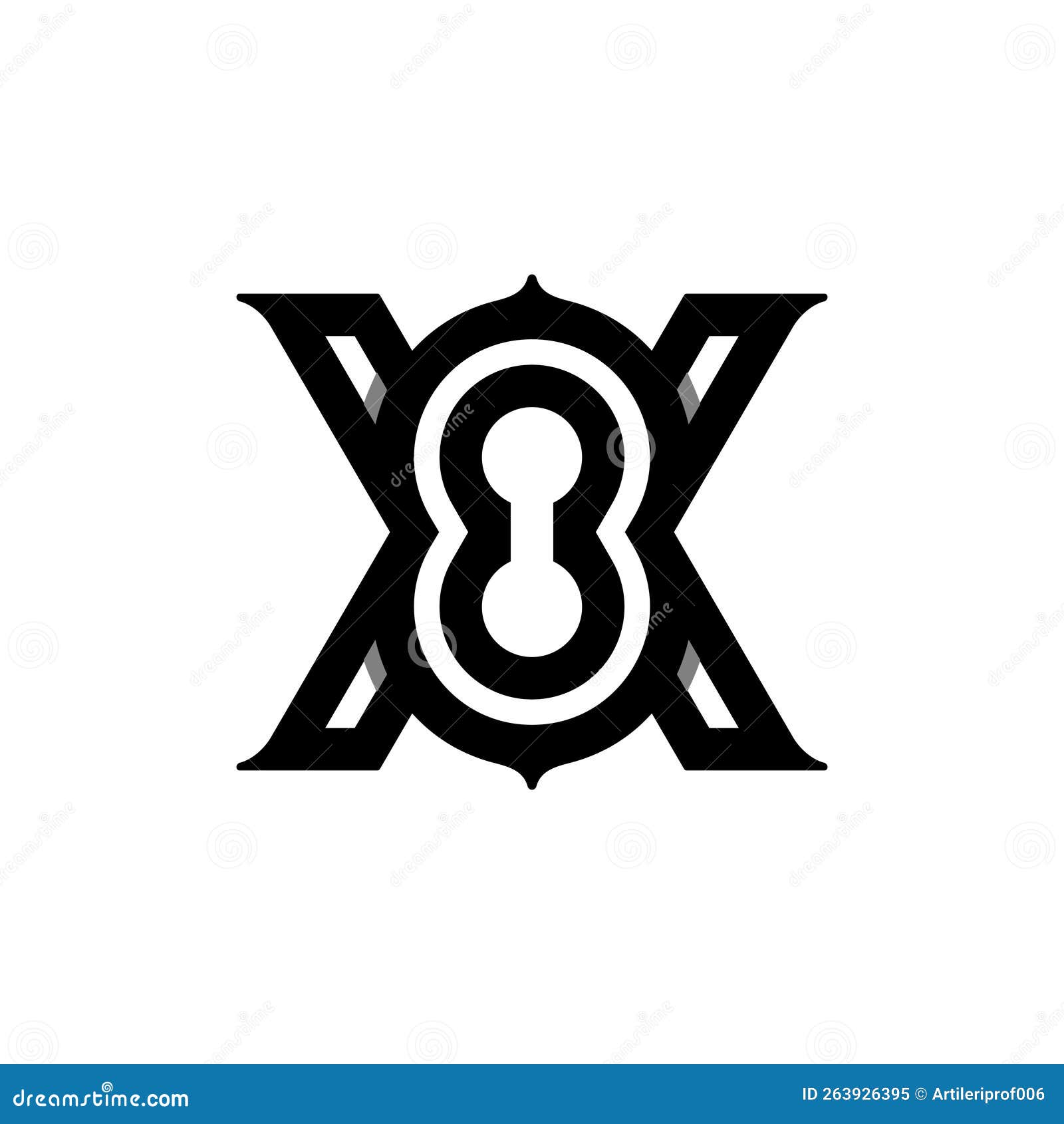 Letter X8 Number 8X Logo Cartoon Vector | CartoonDealer.com #263926395