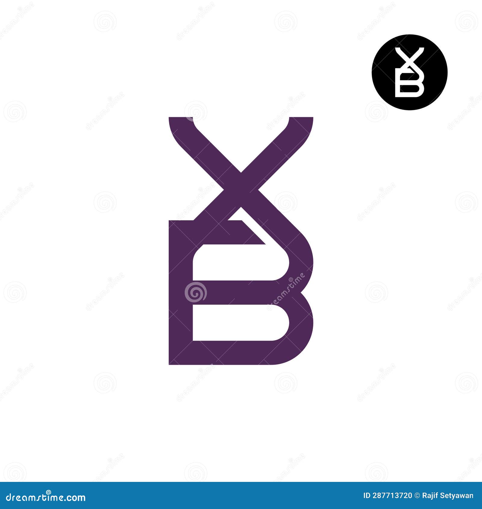 Letter XB BX Monogram Logo Design Stock Vector - Illustration of ...