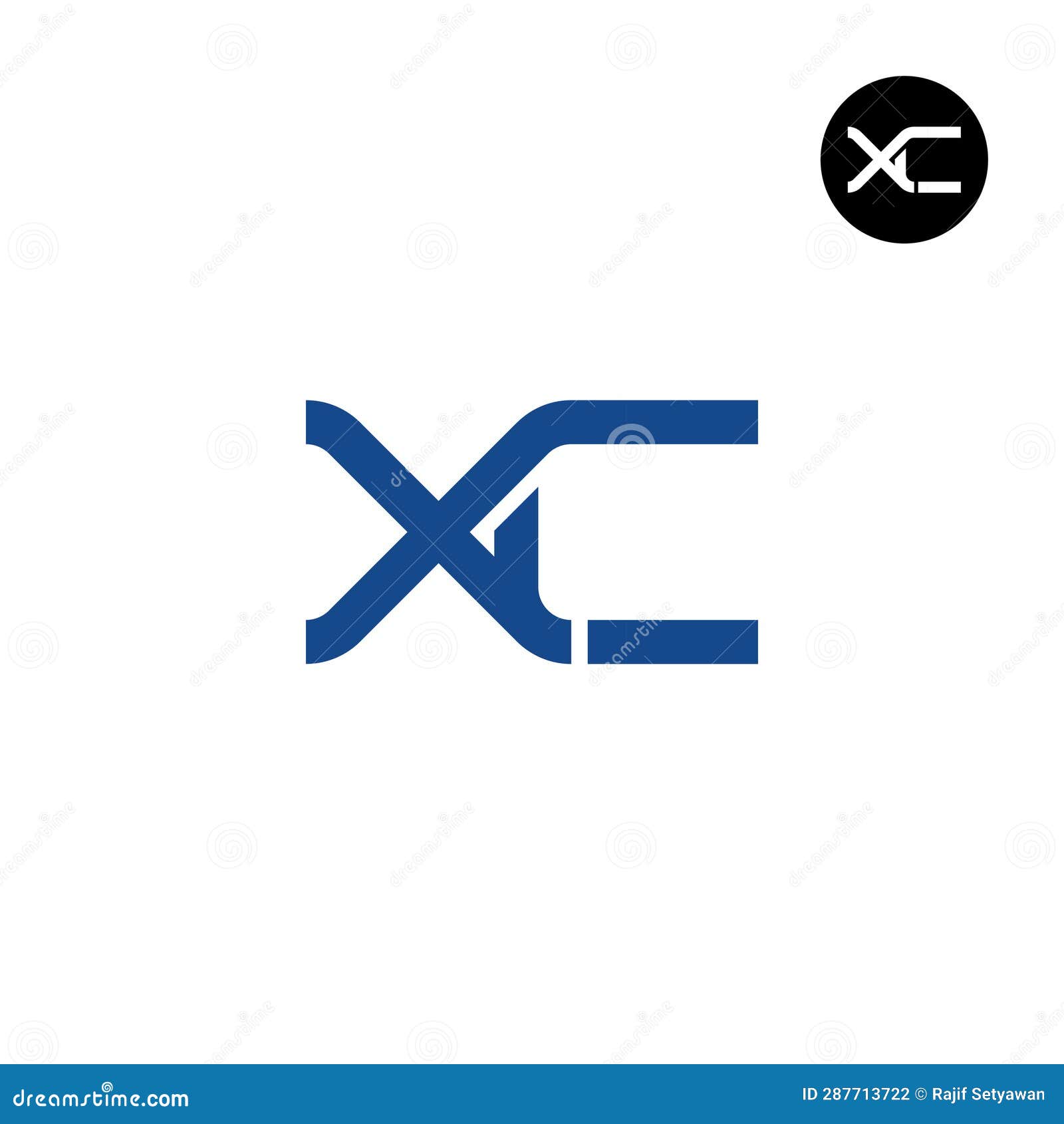 Letter XC Monogram Logo Design Stock Vector - Illustration of names ...