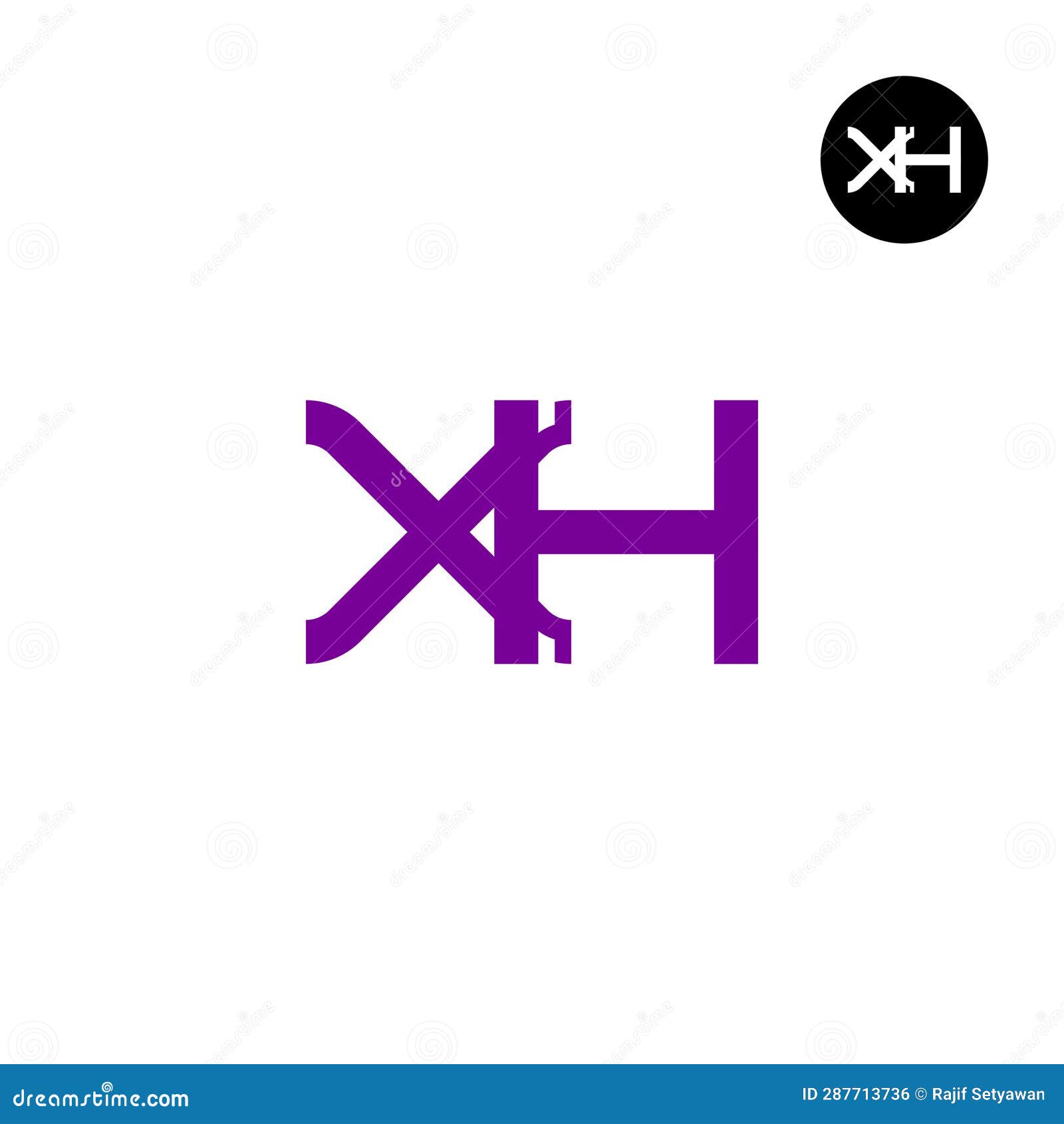 Letter XH Monogram Logo Design Stock Vector - Illustration of logo ...