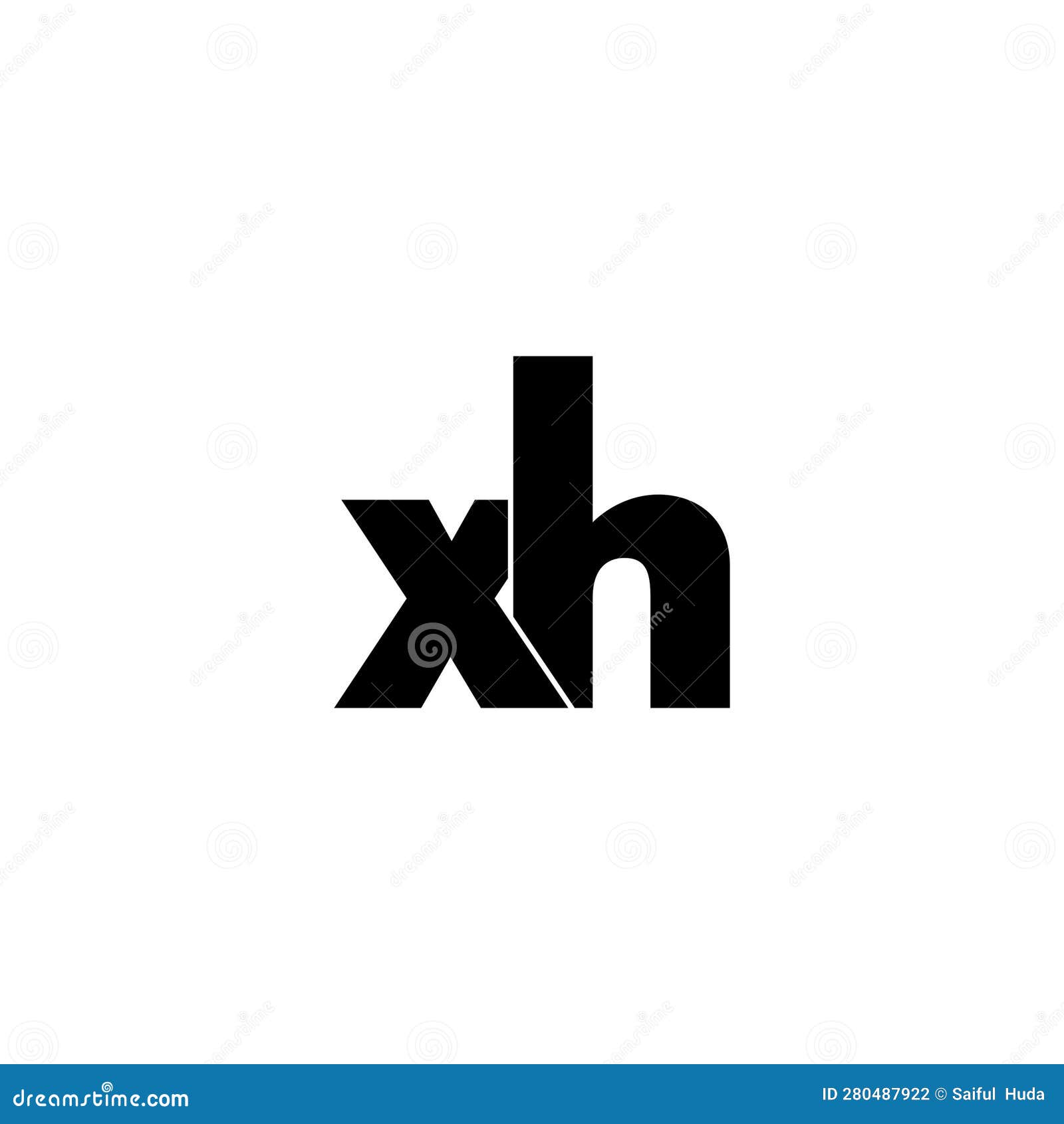 Letter XH Simple Logo Design Vector Stock Vector - Illustration of text ...
