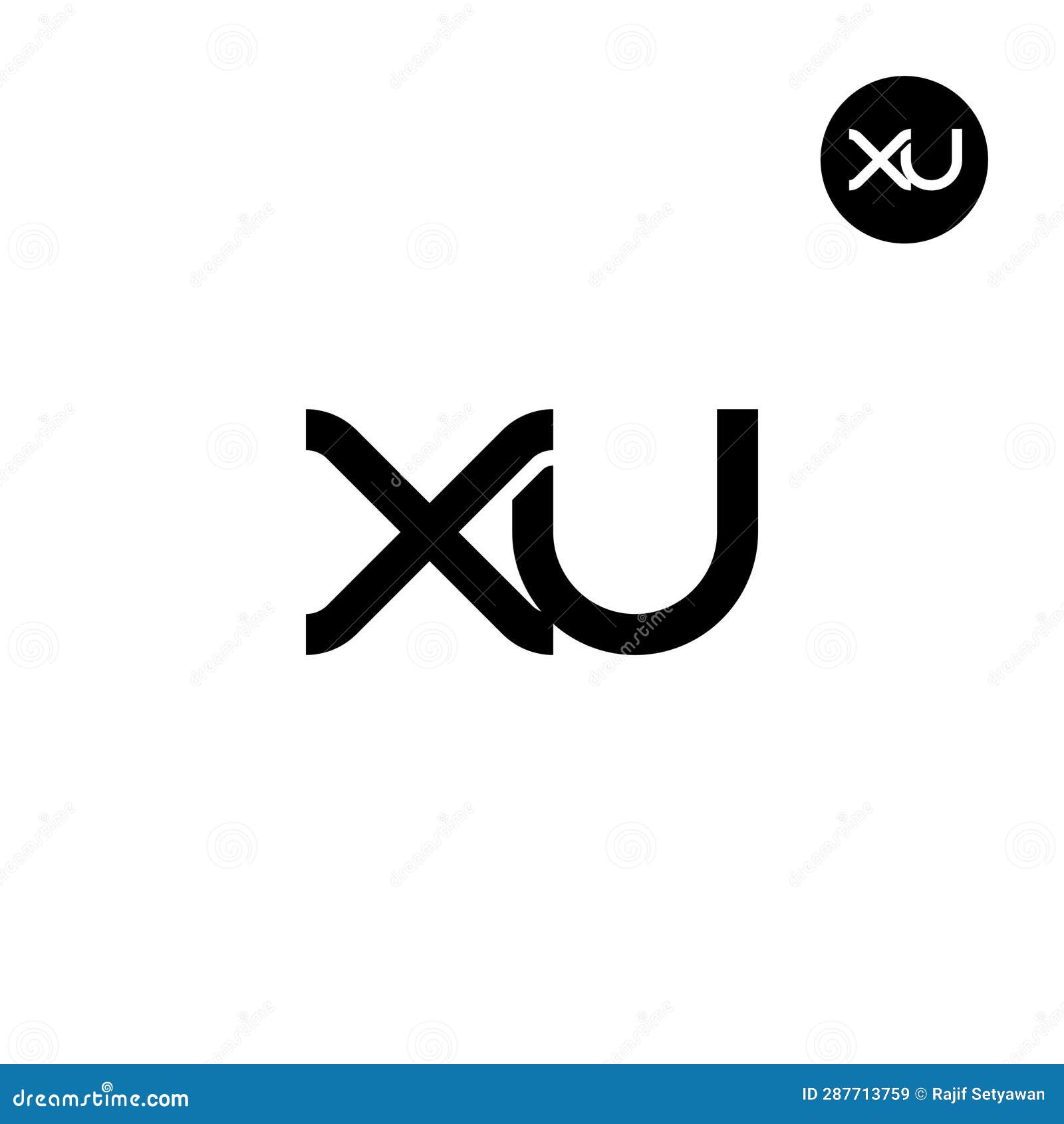 Letter XU Monogram Logo Design Stock Vector - Illustration of logos ...