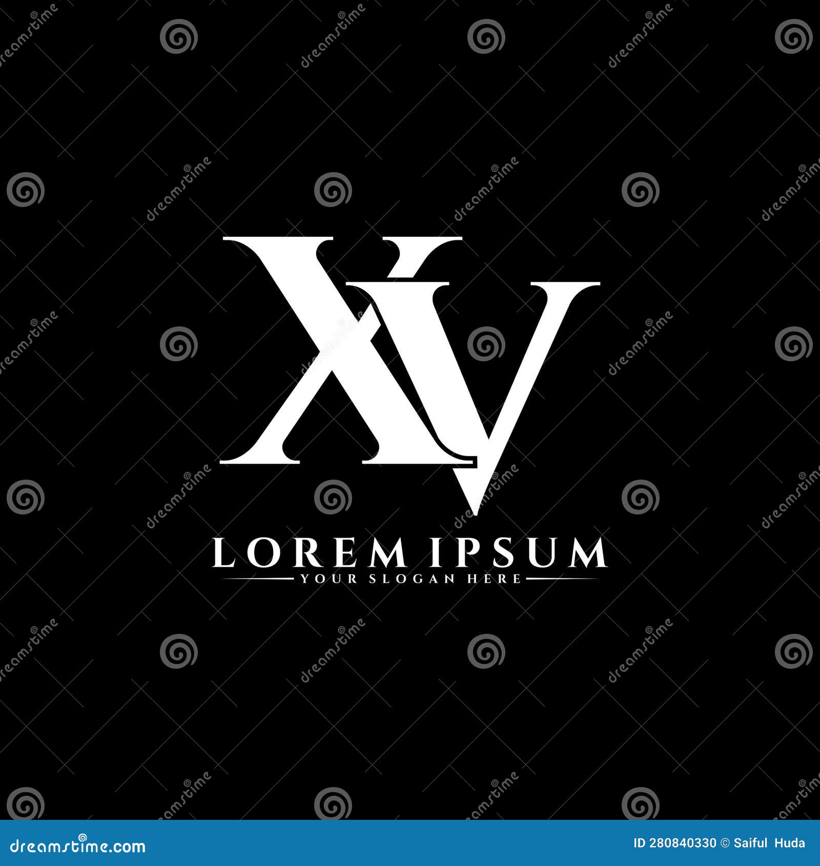 Letter XV Simple Logo Design Vector Stock Vector - Illustration of ...