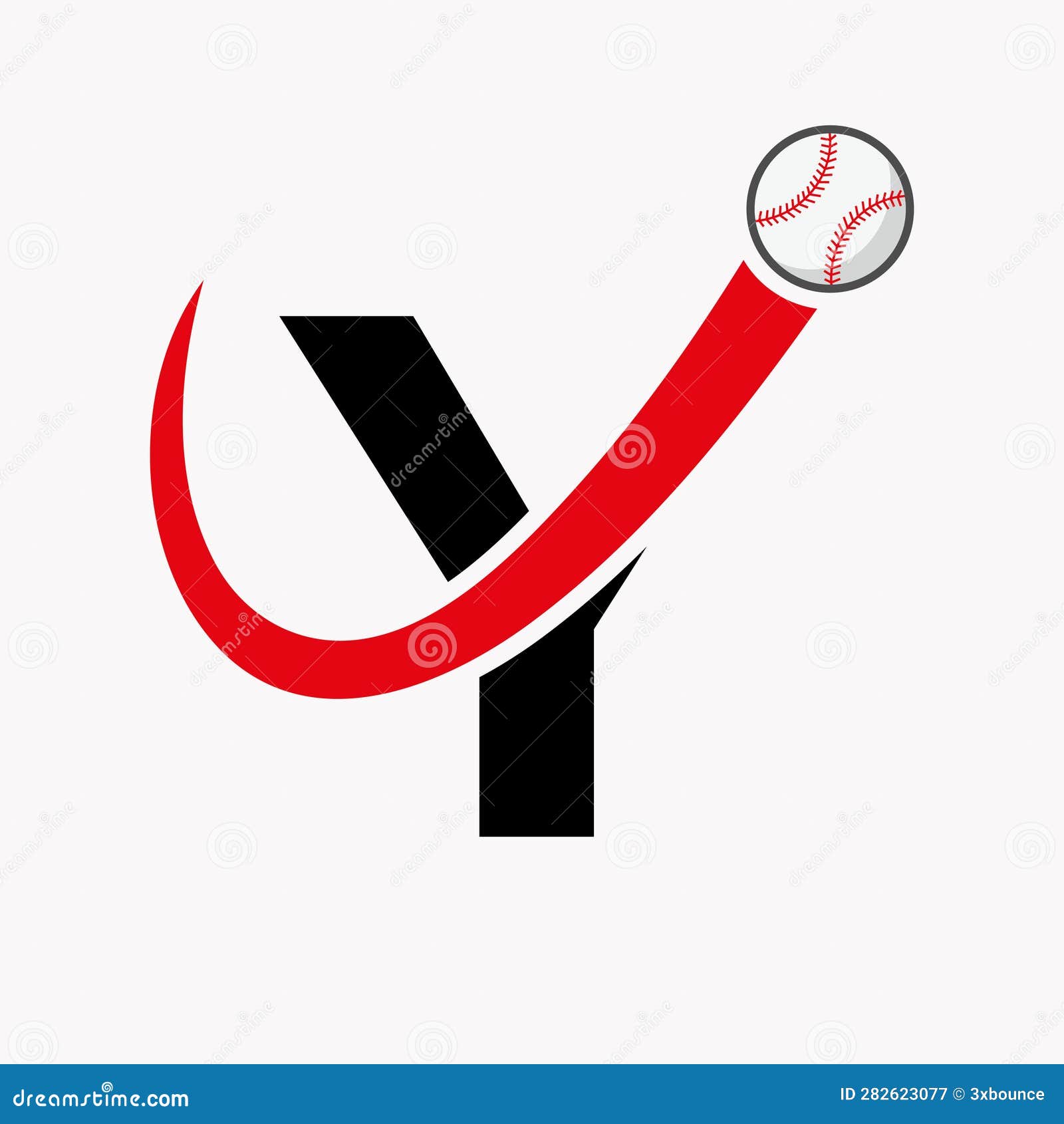 Letter Y Baseball Logo Concept with Moving Baseball Icon Vector ...