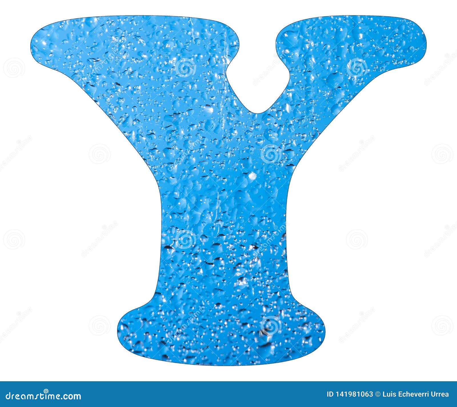 Letter Y, Blue Water Drops - White Background Stock Illustration ...