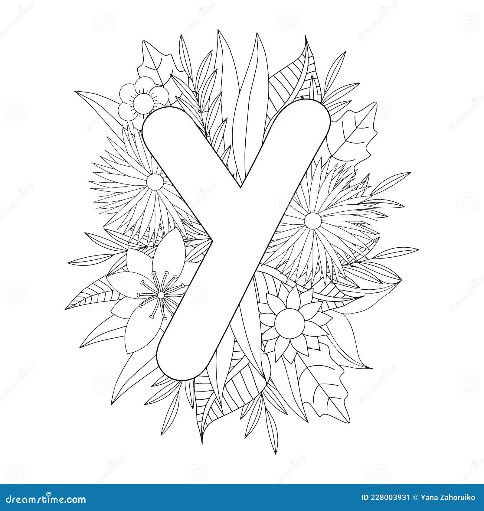 Letter Y Coloring Page
