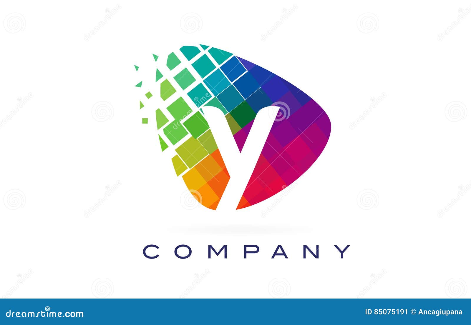 Letter Y Colourful Rainbow Logo Design. Stock Vector - Illustration of ...