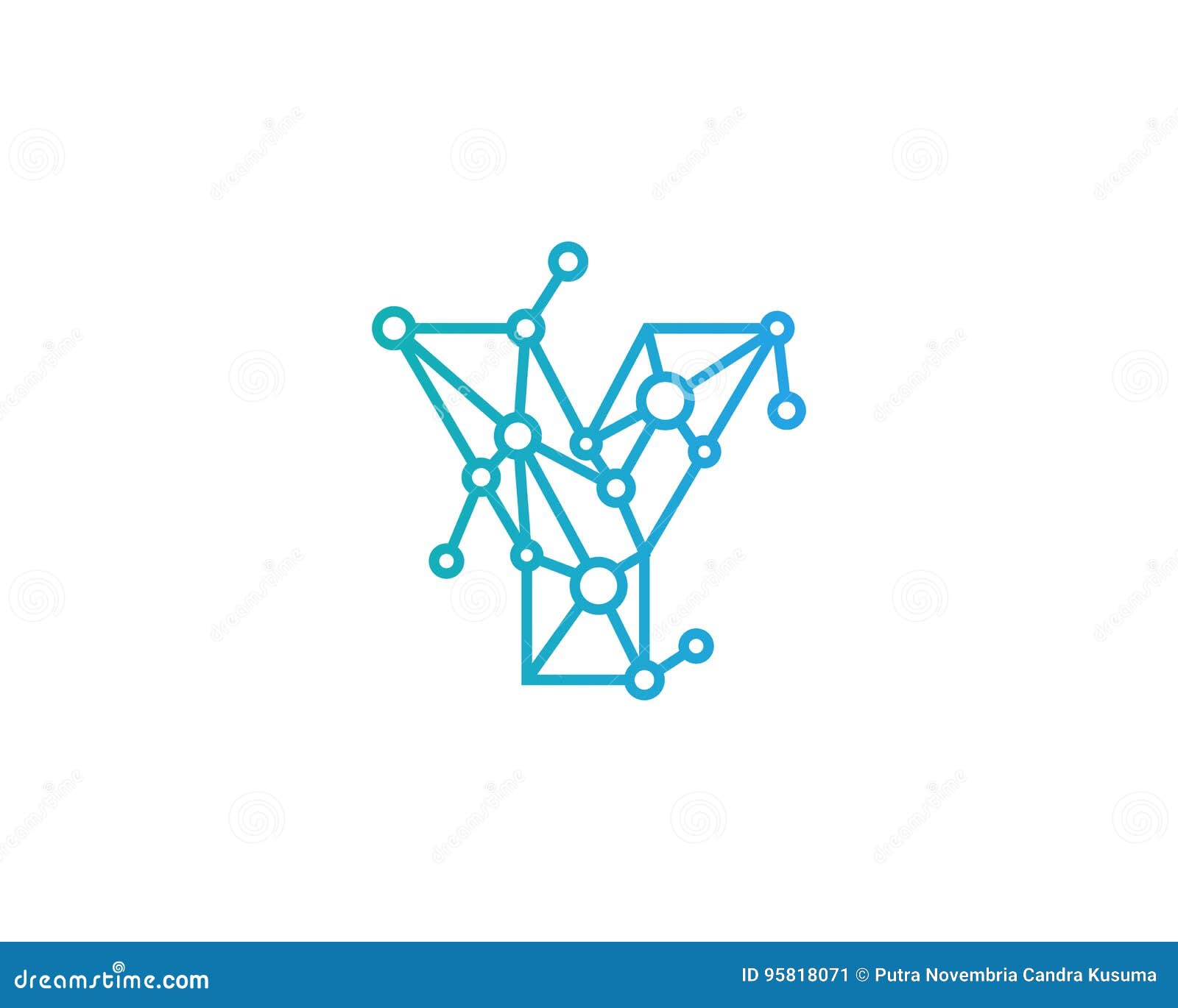 Letter Y Connect Dot Network Icon Logo Design Element Stock Vector ...