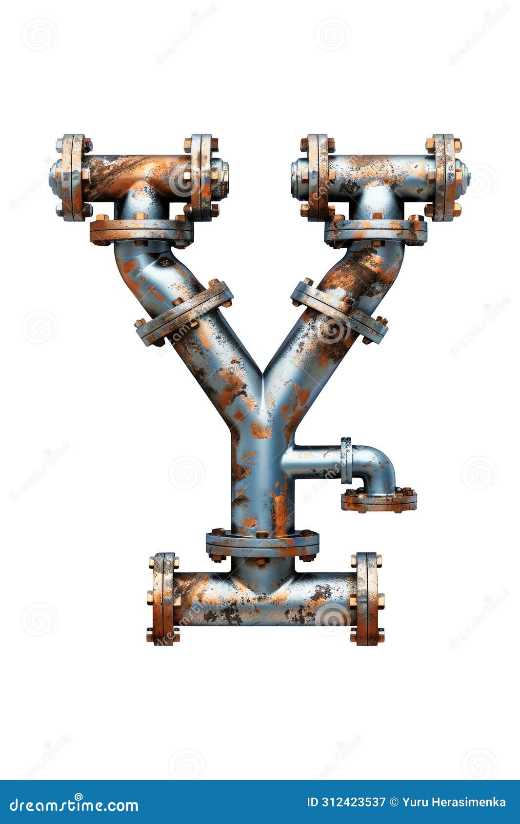 The Letter Y Created from Interconnected Water Pipes, Forming the Shape ...