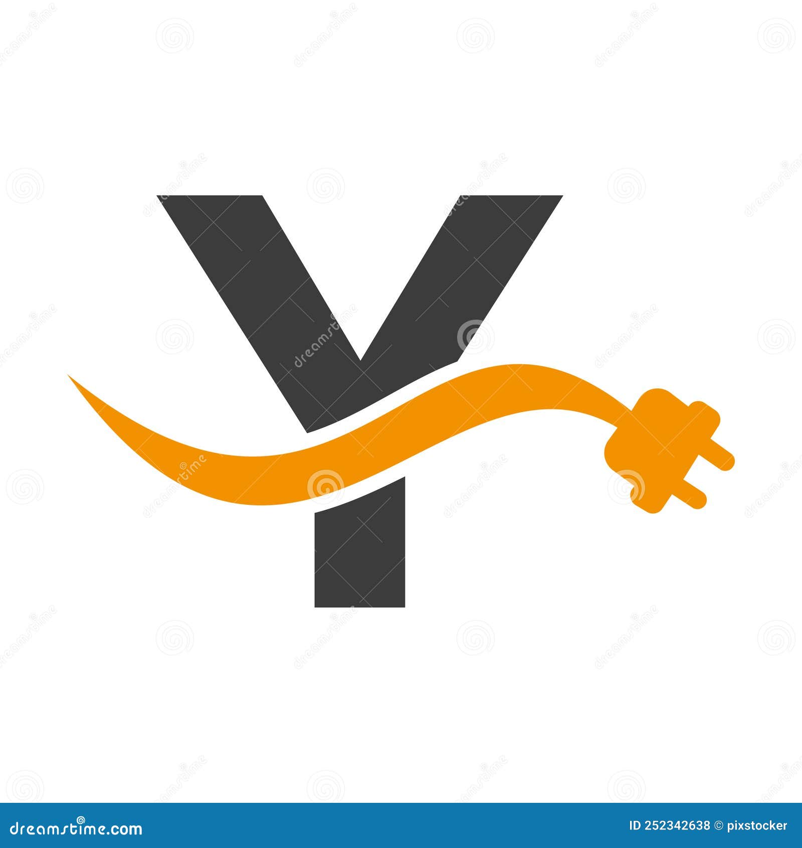 Letter Y Electricity or Electrical Logo Concept with Electric Plug ...