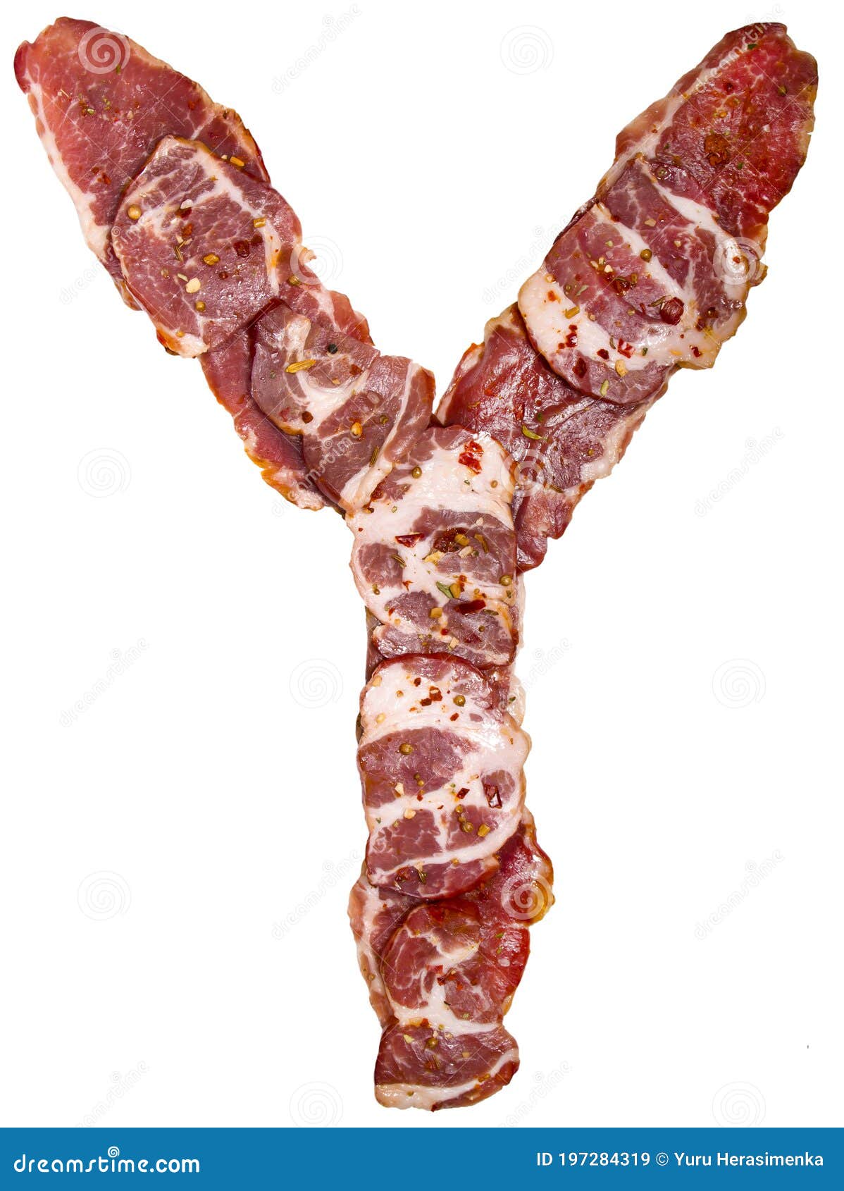 Letter Y. Fresh Meat Alphabet. Conceptual Font for Design. Stock Image ...