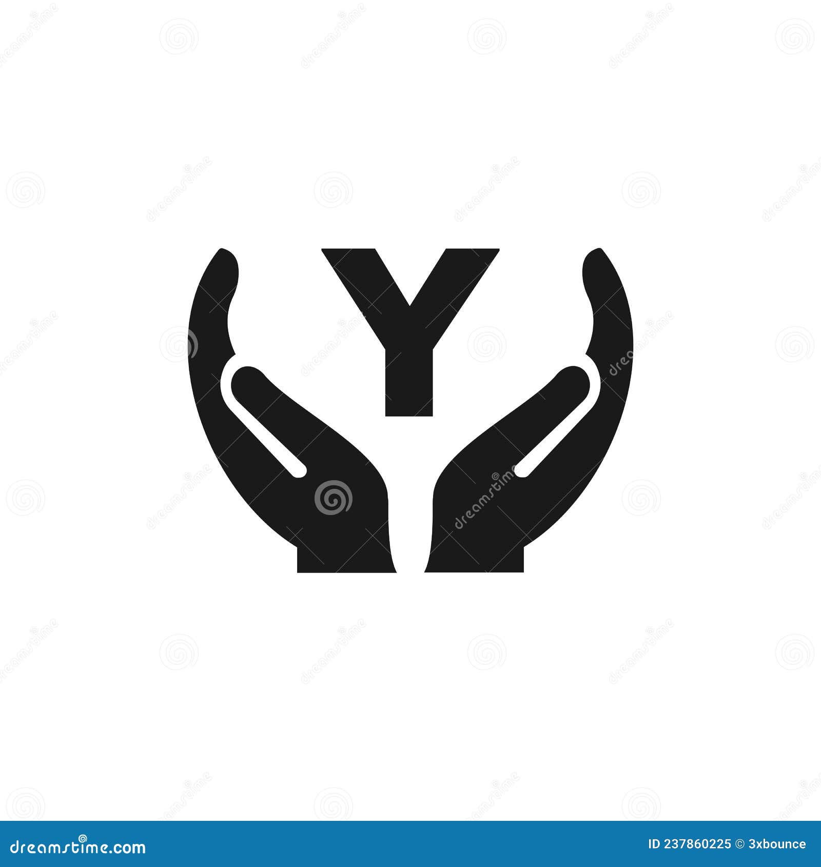 Letter Y Giving Hand Logo Design. Hand Logo Design on Letter Y Vector ...