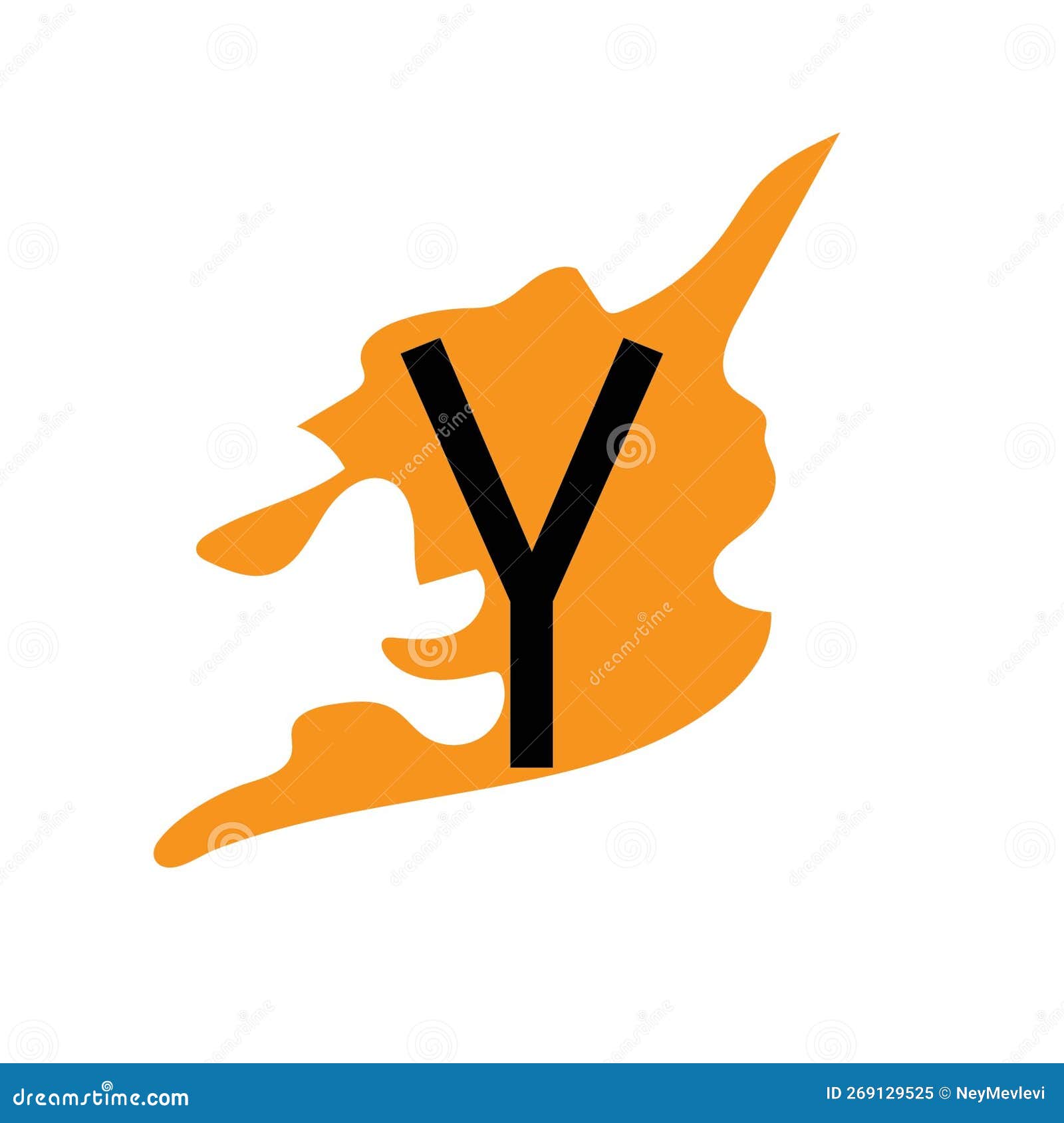 Letter Y with Illustration of Orange Color Backing Stock Illustration ...